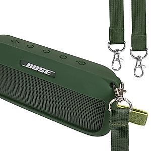 co2CREA Soft Silicone Case Replacement for Bose SoundLink Flex Bluetooth Portable Speaker (Silicone Case, Cypress Green Case)