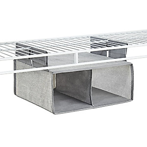 InterDesign Aldo Fabric Hanging Closet Storage Organizer, 2 Compartments