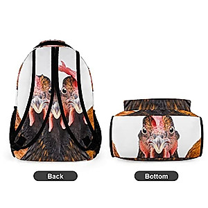 Niapessel Kids Backpack for School, Funny Three Chickens Pattern Students Bookbags School Bags Girls Boys
