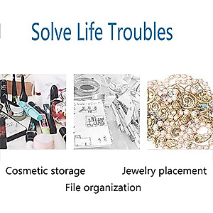 Storage Cabinet with Drawers Floor Storage Cabinet Flat File Cabinet Storage, Desktop Drawer Cabinet, Size 11.6''x 15.5''x 12.7'', Pink/Blue/Gray, 10 Layers with Lock/Blank Label, Increase Work Effici