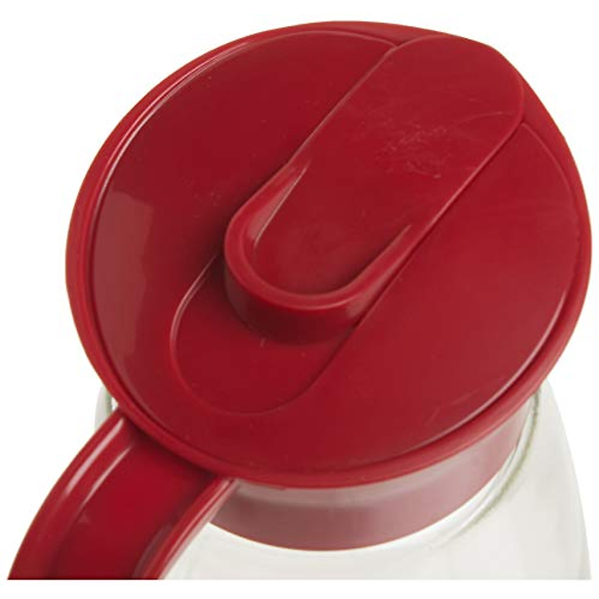 GoodCook 12 oz. Glass Syrup Dispenser with Lid, Clear/Red