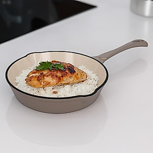 Lot45 Enameled Cast Iron Cookware Set - 3 Piece Non-Stick Ceramic Coated Cast Iron Skillets Stove and Oven Safe Pan Set for Cooking - Heavy Duty Easy Care Glazed Cast Iron