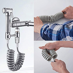 ANGGREK Long Shower Hose ABS Spring Flexible Shower Hose for Water Plumbing Toilet Bidet Sprayer Bathroom (Grey)