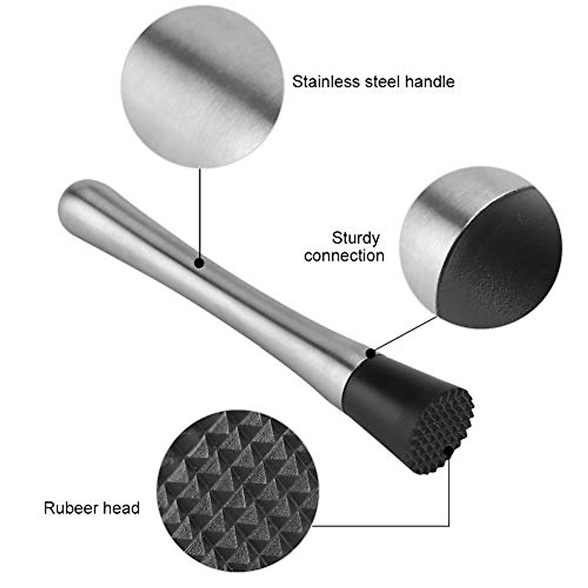 Stainless Steel Bar Stick Cocktail Muddler Mojito Masher Fruit Mixer DIY Barware Tool
