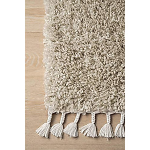 nuLOOM Neva Modern Tasseled Shag Area Rug, 5' 3" x 7' 7", Beige