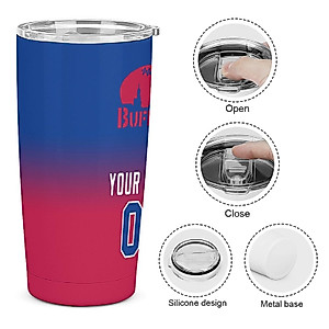 Custom Car Tumbler,Tumblers Stainless Steel 20.8oz,Personalized Football Cup,Sports Travel Coffee Mug,Customized Presents Gifts for Mother's Day Friends Fan Players Coach Lovers,Custom Number and Name