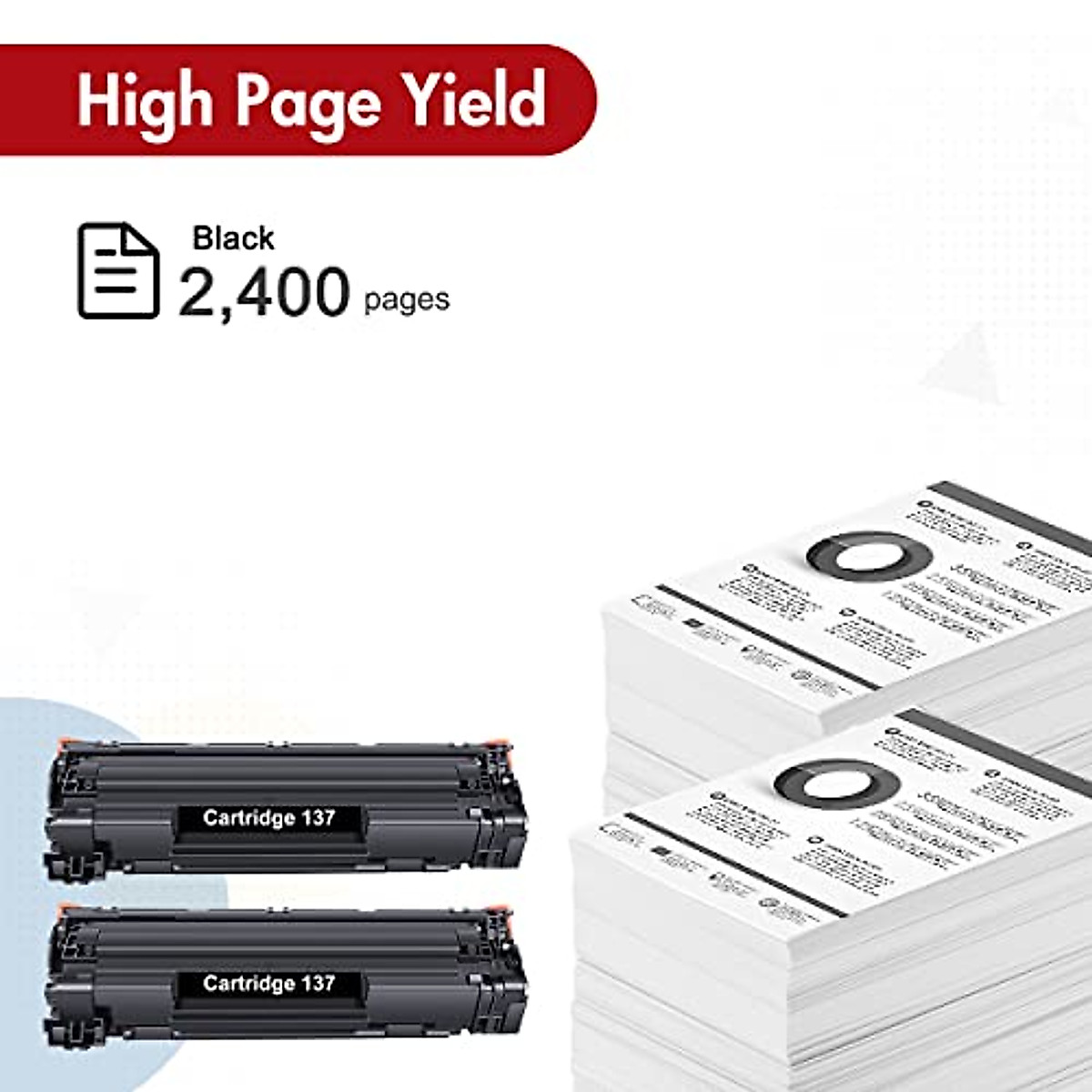 137 Toner Cartridge 2-Pack Compatible Replacement for Canon 137 Black Toner Cartridge CRG137 for ImageCLASS D570 MF232w MF242dw MF236n MF249dw MF244dw MF247dw MF227dw MF229dw Printer Toner