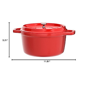 Staub Cast Iron 5.5-qt Round Cocotte - Cherry, Made in France