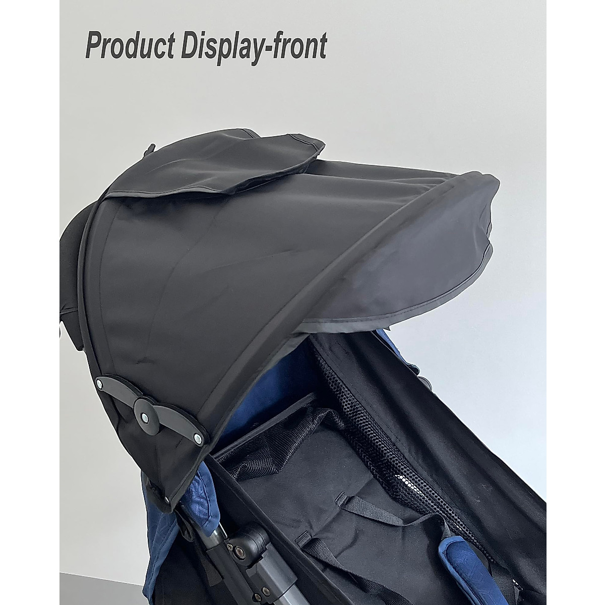 Universal Stroller Sun Shade Cover Stroller Canopy Awning for Pushchair Pram Baby Buggy Parasol Sun Umbrella with Pockets Mesh Window Adjustable Retractable