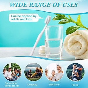 Tessco 500 Pcs Disposable Toothbrushes Individually Wrapped Soft Bristle Tooth Brush Set Travel Toothbrushes Bulk for Adults Oral Hygiene Dental Care Camping Guestroom Hotel(White)