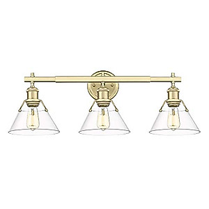 Orwell 3 Light Bath Vanity Brushed Champagne Bronze with Clear Glass Shades