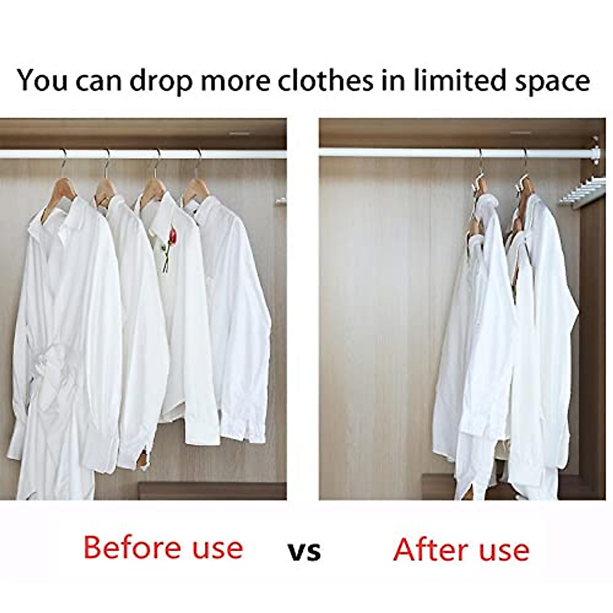 Woonsoon 40 Pcs Clothes Hanger Connector Hooks, Outfit Hangers, Hanger Extender Clips, Cascading Hanger Hooks, Household Strong Load-Bearing Closet Hook, Clothes Hangers Space Saving, White (Q13)