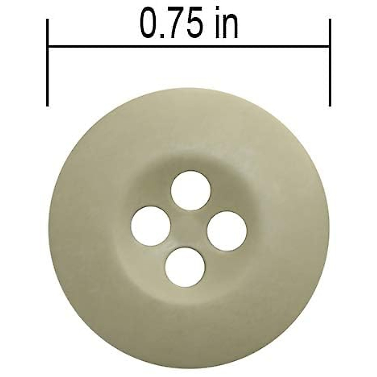 12 Pcs Khaki Sewing Buttons 0.75 inch Army Military Buttons 30L Buttons for Craft 4 Hole Polished Matte Finish Buttons 19mm Plastic Buttons for Pants Jacket Uniforms Bags Accessories