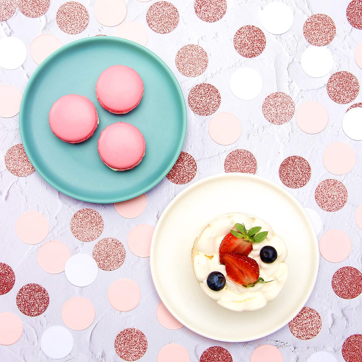 Rose-gold Pink-white Party Decorations Confetti - 300pcs Mothers Day Wedding Baby Bridal Shower Girl Birthday Party Glitter Paper decor Table Decoration Bachelorette Engagement Decor Lasting Surprise