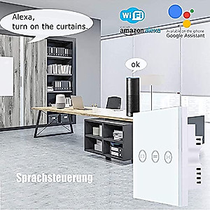Smart Curtain Switch, 2.4Ghz WiFi Switch Works with Alexa and Google Home, App Remote Control and Voice Control, Device Sharing and Timer Function, ETL&FCC Certified, Neutral Wire Required, 2 Packs
