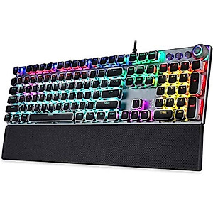 RMENST Gaming Keyboard, 104 Keys, Wired LED Backlit Computer Keyboard, USB Mechanical Keyboard for Desktop/Computer/PC