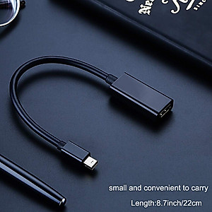 QCEs Mini DisplayPort to HDMI Adapter, Thunderblot to HDMI Cable Adapter Compatible with Apple MacBook Air Pro, iMac,Microsoft Surface Pro Dock to TV/Monitor/Projector Black