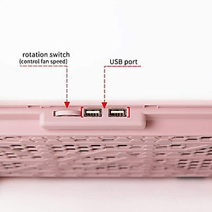 Gaming Laptop Cooling Pad,Laptop Cooler Cooling Pad for 12-17 inch Laptop Slim Portable USB Powered with 6 Quiet Fans and Rotary Switch Control (Pink)