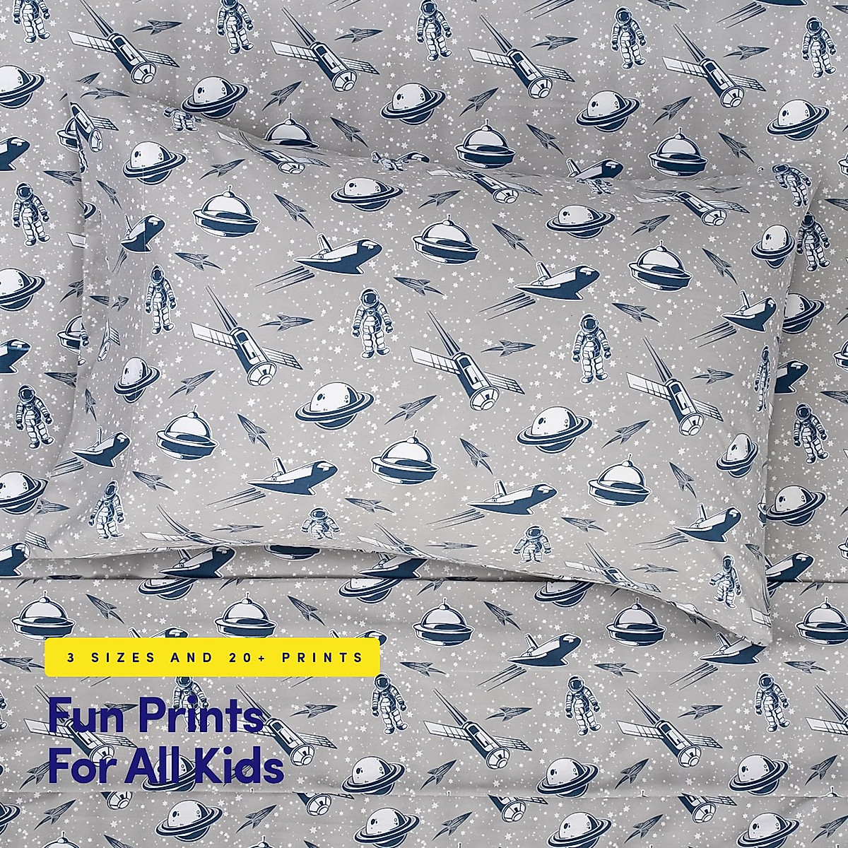 1500 Supreme Kids Bed Sheet Collection - Fun Colorful and Comfortable Boys and Girls Toddler Sheet Sets - Deep Pocket Wrinkle Free Soft and Cozy Bedding - Full, Spaceships