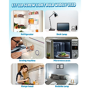 TobeBright Microwave Light Bulbs Under Hood 4W 120V - 400LM E17 LED Under Hood Appliance Bulb 40W Equivalent - Non-Dimmable Daylight 6000K Use for Oven,Refrigerator,Range Hood,Stove, 2pcs