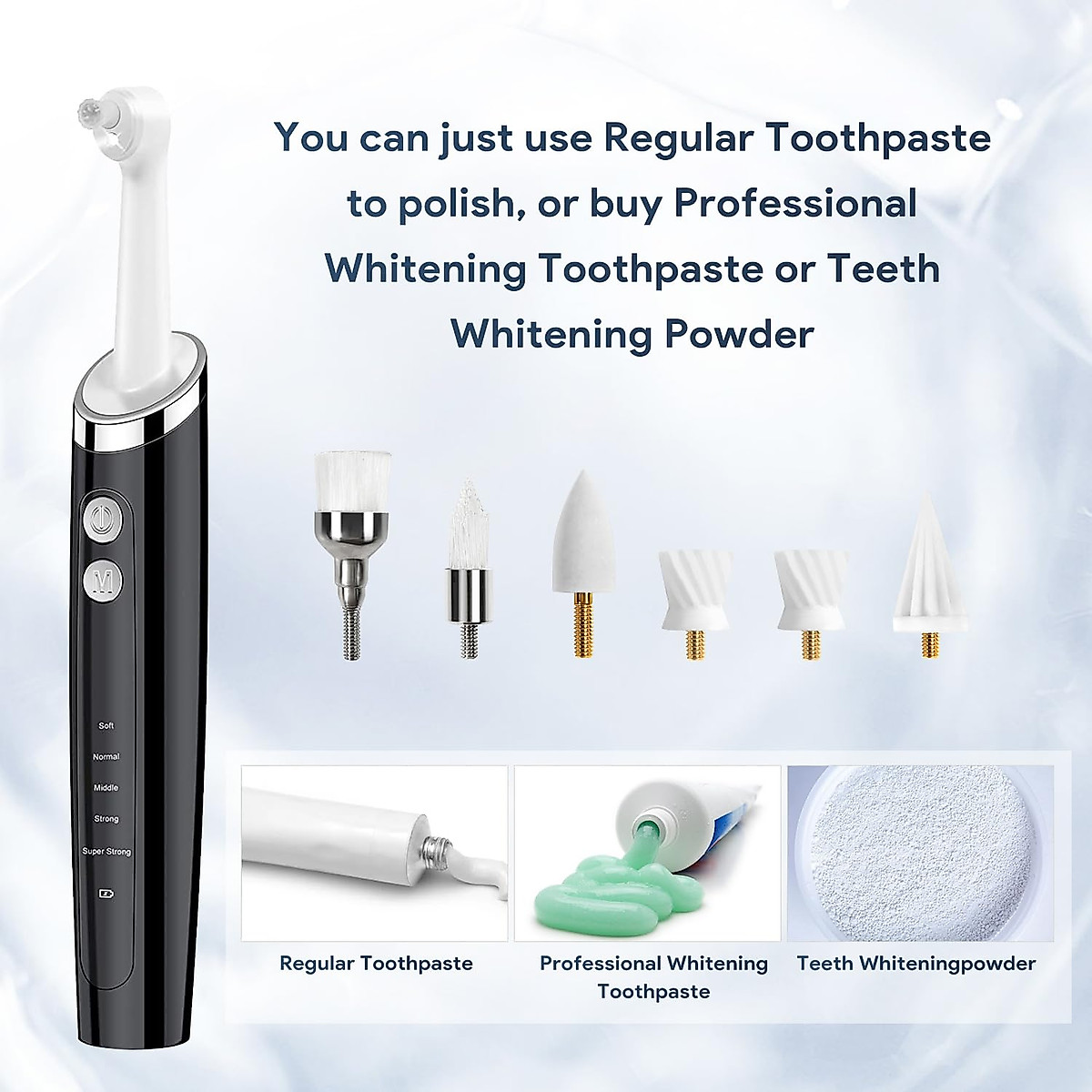 6 Tooth Polisher Replacement Brush Heads，Replacement Heads for Tooth Polisher,Teeth Tartar Remover Accessories,6 Varied Brush Heads Replacement Heads Kit