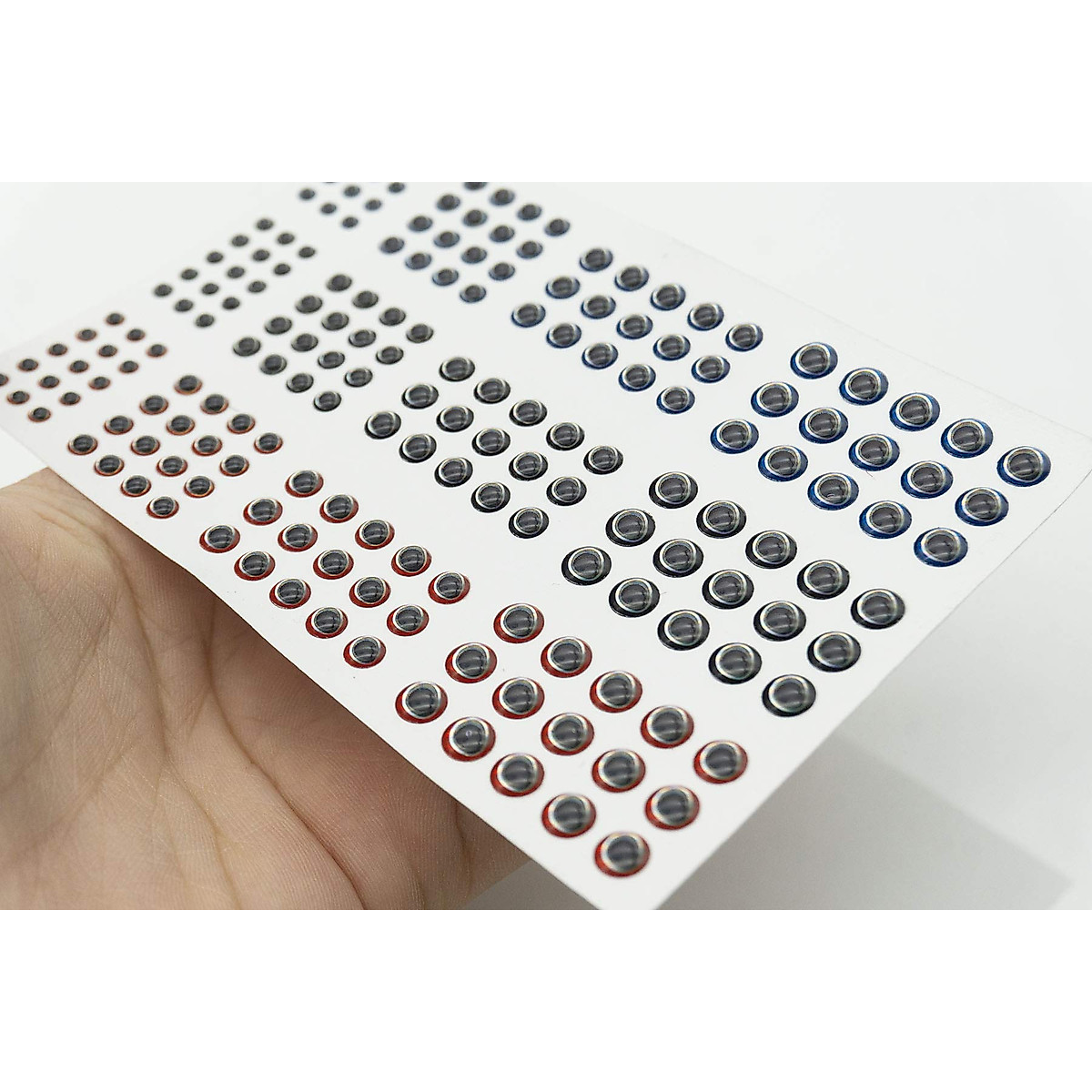 HTHYLURE 732 PCS Fishing Lure 3D Reptile Lure Eye 4 Sets Mixed Colors Lure Eyes Simulation Making Fly Tying Fake Fish Eyes Holographic Fake Eyes 3mm 4mm 5mm 6mm 732pcs