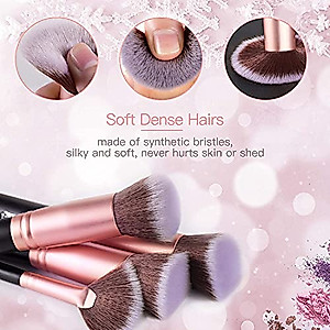 BESTOPE PRO 16Pcs Makeup Brushes Set, 4Pcs Beauty Blender Sponge Set and 1 Brush Cleaner, Premium Synthetic Foundation Brushes Blending Face Powder Eye Shadows Make Up Brushes Kit (Black Rose Gold)