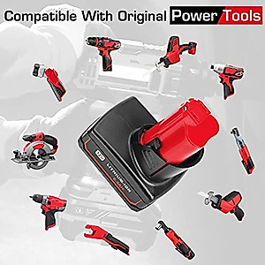 Touyeet 2 Pack 6.5 Ah 12V Lithium Battery Replacement for Milwaukee M12 12V Tools Battery, Compatible with 48-11-2401 48-11-2411 48-11-2420 48-11-2440 48-11-2410 Cordless Tools 12 Volt Battery