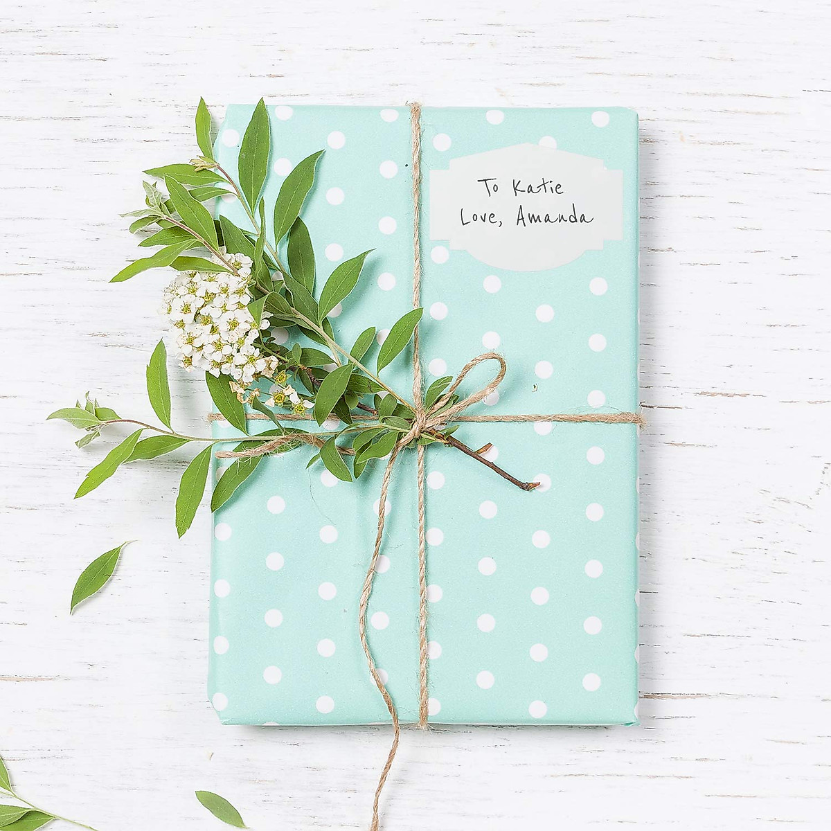 White Matte Holiday Gift Tag 2" x 3" Present Stickers / 100 Christmas Gift Tags