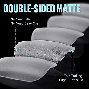 TOMICCA Extra Short Square Nail Tips, 150Pcs Acrylic Nail Tips, 15 Size Double Sided Matte Soft Gel Nail Tips, Nail Extension Tips for Beginner and Professional