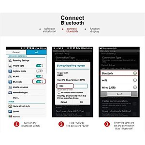Elm327 Launchh OBD2 Professional Bluetooth Scan Tool and Code Reader for Android and PC,Interface OBDII OBD2 Car Auto Diagnostic Scanner，Not Support J1850 VPW & J1850 PWM