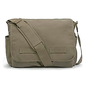 Sweetbriar Classic Vintage Messenger Bag - Original Heavyweight Cotton Canvas Shoulder Bag with Upgraded Features