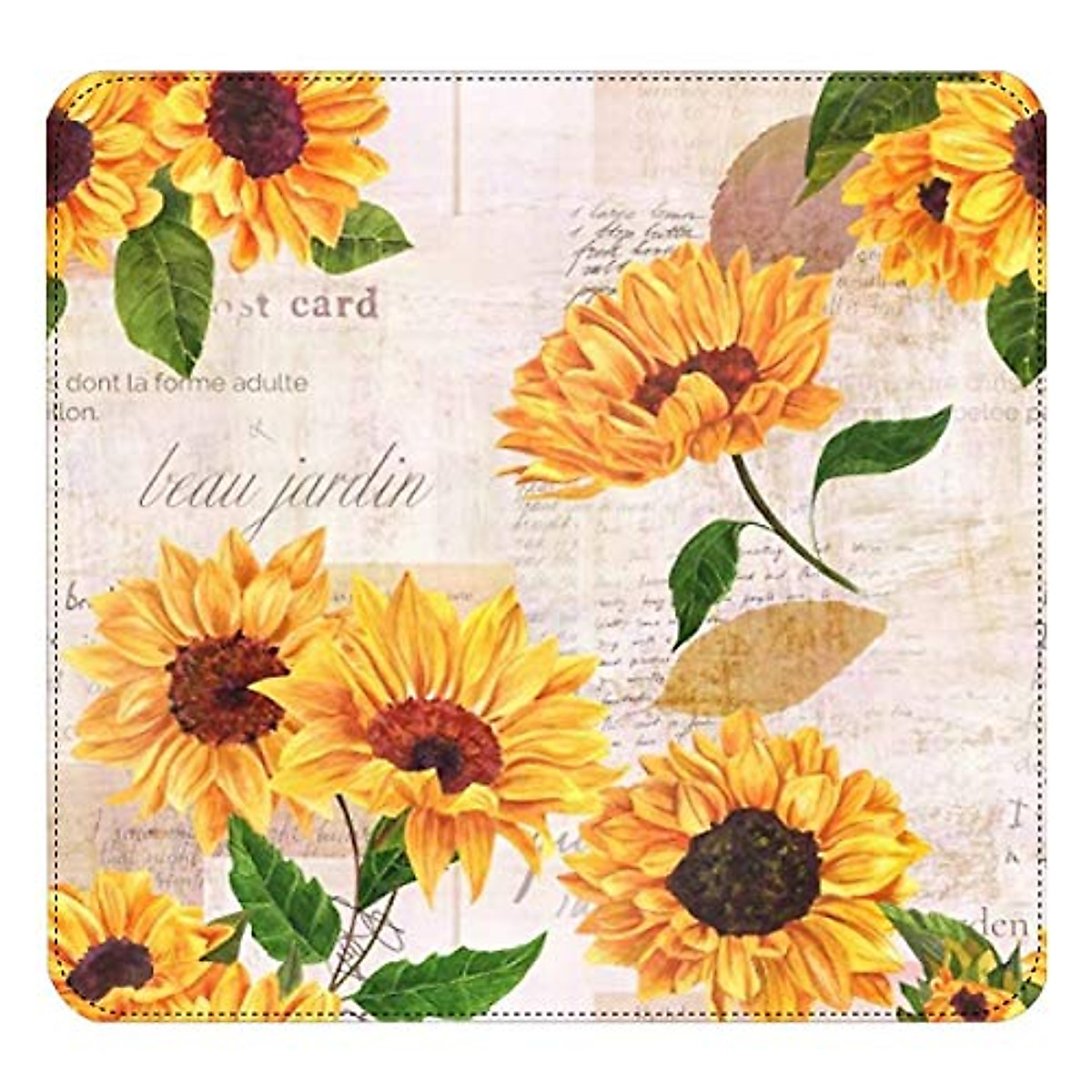 InterestPrint Vintage Sunflowers on Postcards Newspaper Women's Zip Wallet Ladies Clutch Travel Purse Wrist Strap, Design #5, 4.13"(L) x 1.02"(W) x 8.31"(H)