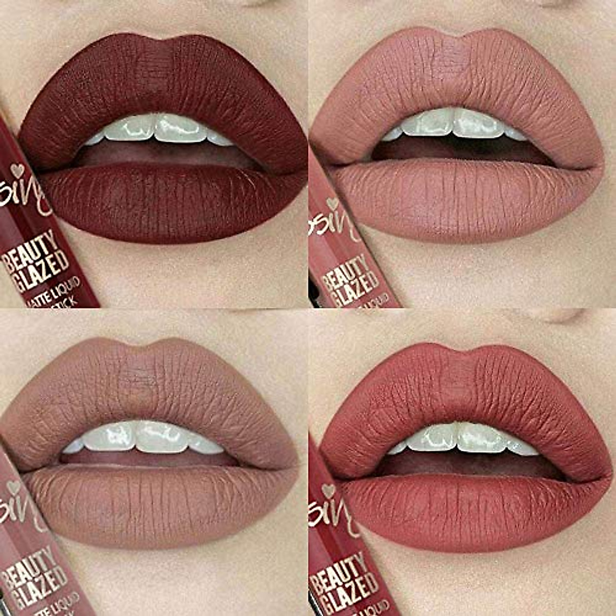 NICEFACE 6Pcs Matte Liquid Lipstick Set, Long-Lasting, Highly Pigmented with Moisturizing Lip Gloss, Waterproof & Fade-Resistant for Beautiful Lip Color Makeup