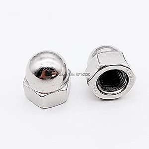 PiWine Dome Cap Nuts,Acorn Thread Hex Cap, 1/50pcs M3 M4 M5 M6 M8 M10 M12 M14 M16 304 A2-70 Stainless Steel Hex Hexagon Acorn Nut Cap Decorative Cover Semicircle Dome Nuts-M10 2pcs (Size : M14 1pc)
