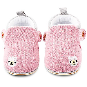 FEETCITY Baby Shoes Girls First Walkers Sneakers Sock Top Slippers Infant Shoes 6-12 Months Pink