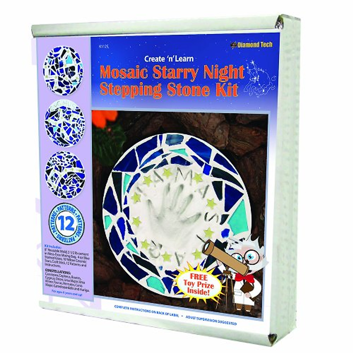 Diamond Tech Create N Learn Mosaic Stepping Stone Kit, Starry Night