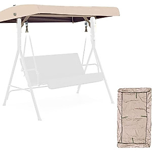 Replacement Canopy Top for Porch Swing, Strong Patio Swing Cover Universal Canopy for Garden Traditional 3 Person Swing (84x48x9inch, Beige)