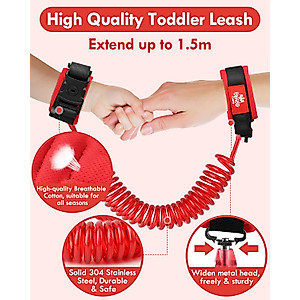 Lehoo Castle Toddler Harness with Leash, 4-in-1 Toddler Leash with Anti Lost Wrist Link for Toddlers, Kid Leashes for Girls, Baby Leashes for Toddlers (Minnie)
