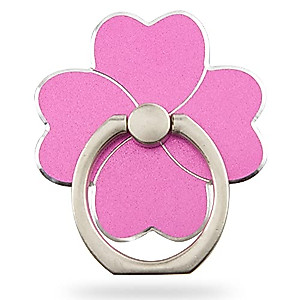 Lucky Grass Cell Phone Ring Holder for Hand, Zinc Alloy Phone Back Ring Grip for Finger or Case (Pink)