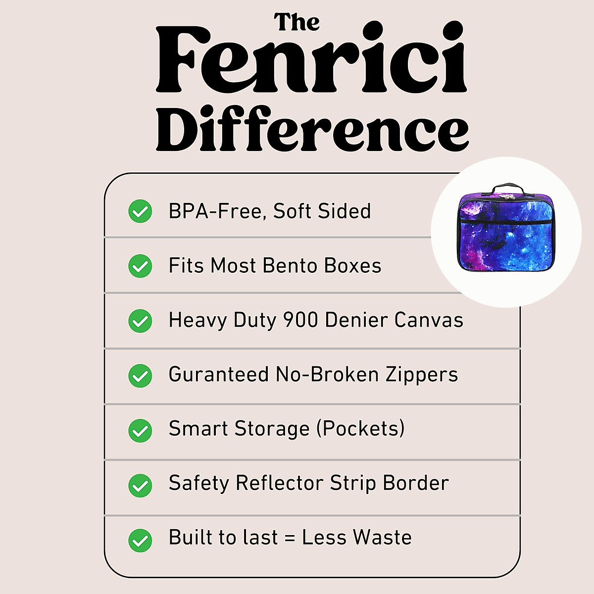 Fenrici Kids' Backpack with Lunch Box Gift Set for Boys and Girls, School Bag with Laptop Compartment and Insulated Lunch Bag, Galaxy Purple