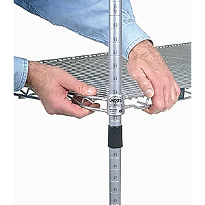 Nexel Poly-Z-Brite Adjustable Wire Shelving Unit, 4 Tier, Heavy Duty Organizer Rack Multi-Purpose Storage Shelf, 14" x 72" x 74"