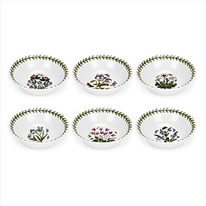 Portmeirion Botanic Garden Mini Bowl | Set of 6 Bowls with Assorted Motifs | 5 Inch | Made from Fine Earthenware | Microwave and Dishwasher Safe | Made in England