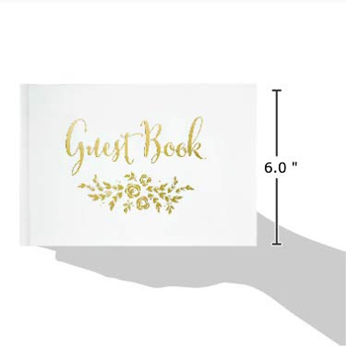 J&A Homes Polaroid Guest Book for Wedding - Registry Sign-In Book for Wedding, Reception, Engagement, Birthday, Baby Shower - White Guestbook w/Bookmark & Gold Floral Design - 9" x 6" (100 Pages)