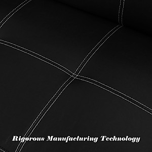 BIVVI Faux Leather Couch Futon Sofa Bed Convertible Folding Daybed Modern Upholstered Sleeper for Compact Living Space Loveseat Sofá Bed Lounge Sofa for Living Room Apartment Home Office,Black