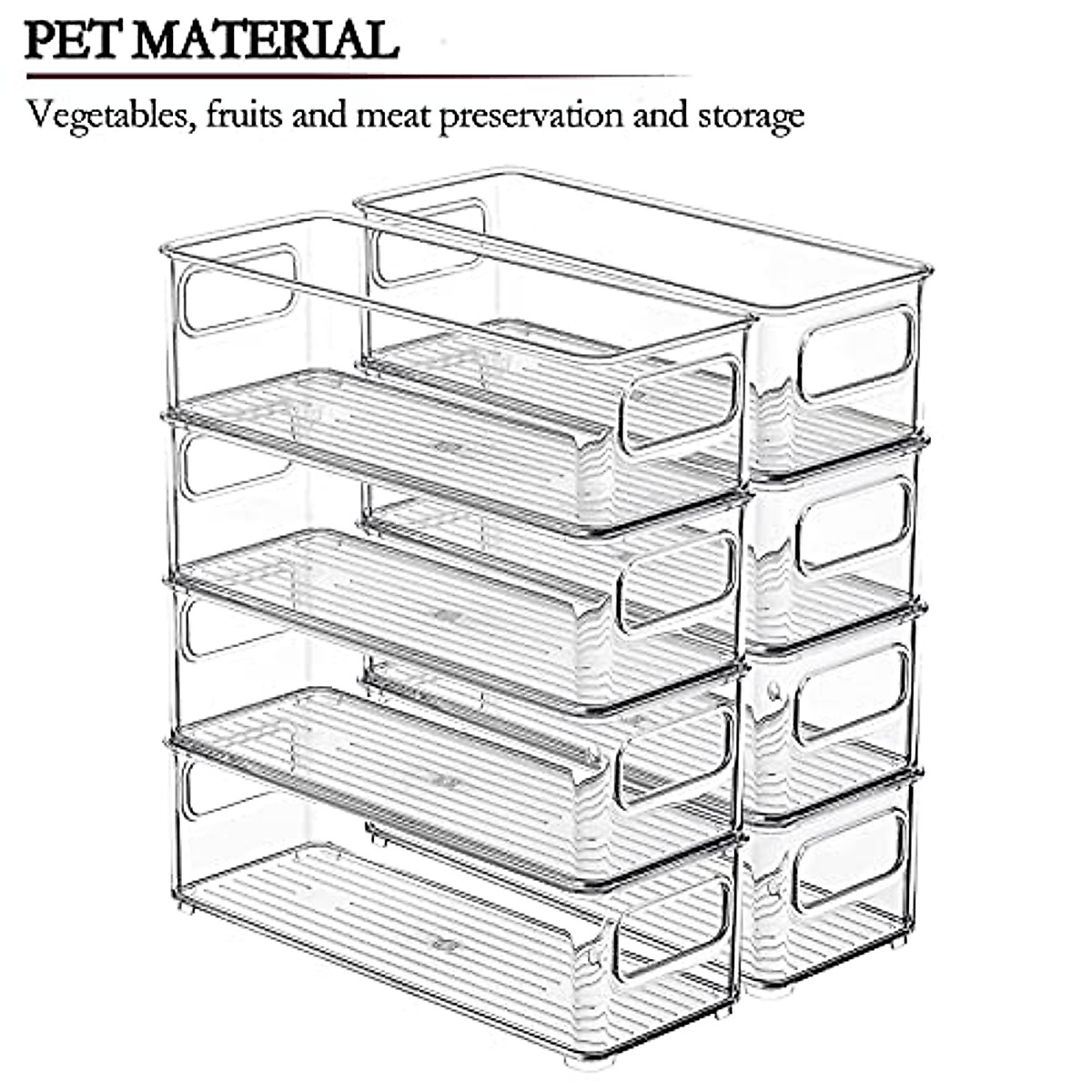 Set of 8 Pantry Organizers - Perfect Kitchen Organization or Pantry Storage - Organizers for Freezers, Countertops and Cabinets - BPA Free Clear Plastic Pantry Storage Racks