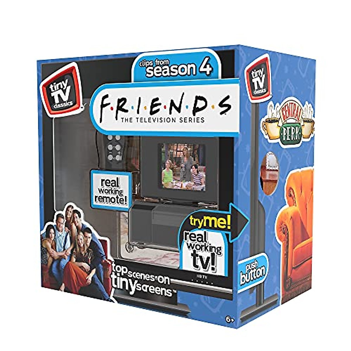 Basic Fun New Fall '21 - Tiny TV Classics - Friends Edition - Newest Collectible from Watch top Friends Scenes on a Real-Working Tiny TV (with Working Remote)!