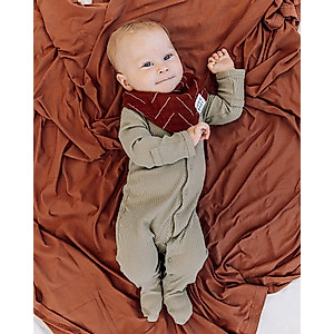 Mebie Baby Muslin Cotton Bib, Floral 3 Pack, Lightweight Baby Bib Set for Burp, Spit Up, Drool, Stylish Bandana Bibs Baby Accessories, Use All Day, for Boy or Girl, Great for Gift Registry for Baby