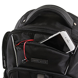 Perry Ellis Men's 9-Pocket Business Professional Laptop Backpack-P350, Black, One Size