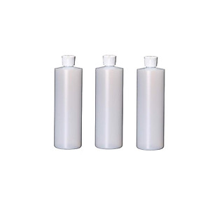 Natural Farms 16 oz Plastic Flip Top Pour Spout Bottles - 3 Pack - for Essential Oils, Perfumes, Lotions- Made in the USA